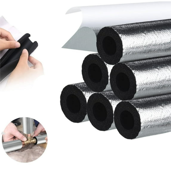 8Pcs Pipe Insulation Foam Tube,TGY Durable Freeze Protection Aluminum Foil Pipe Cover for Home ...