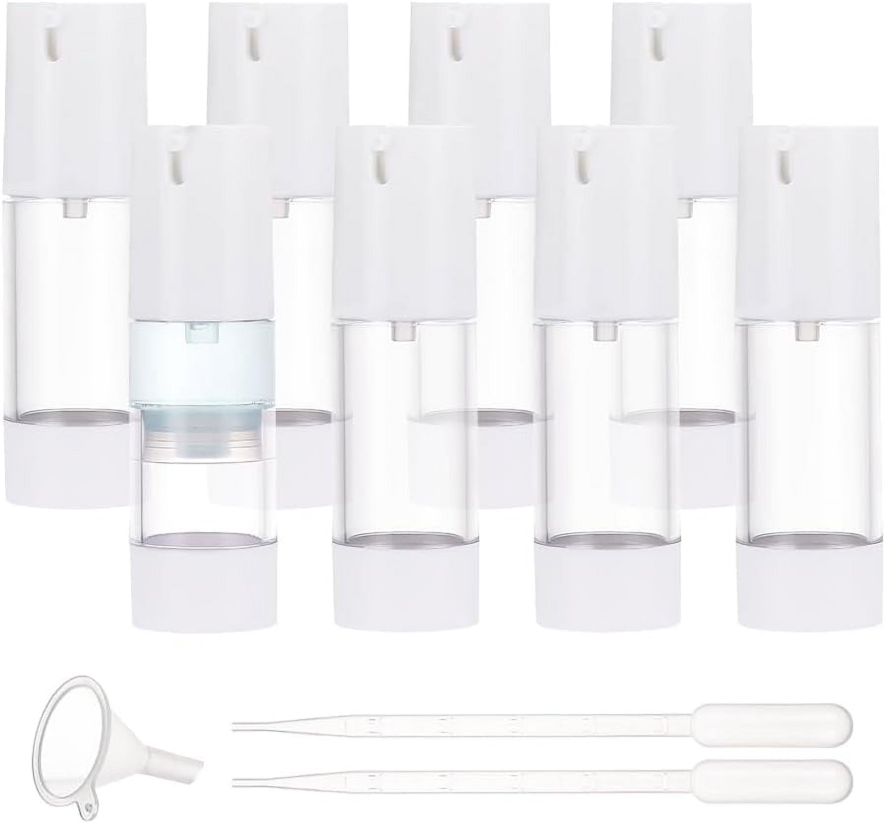 8Pcs Plastic Empty Refillable Airless Pump Bottle with 2Pcs Disposable ...