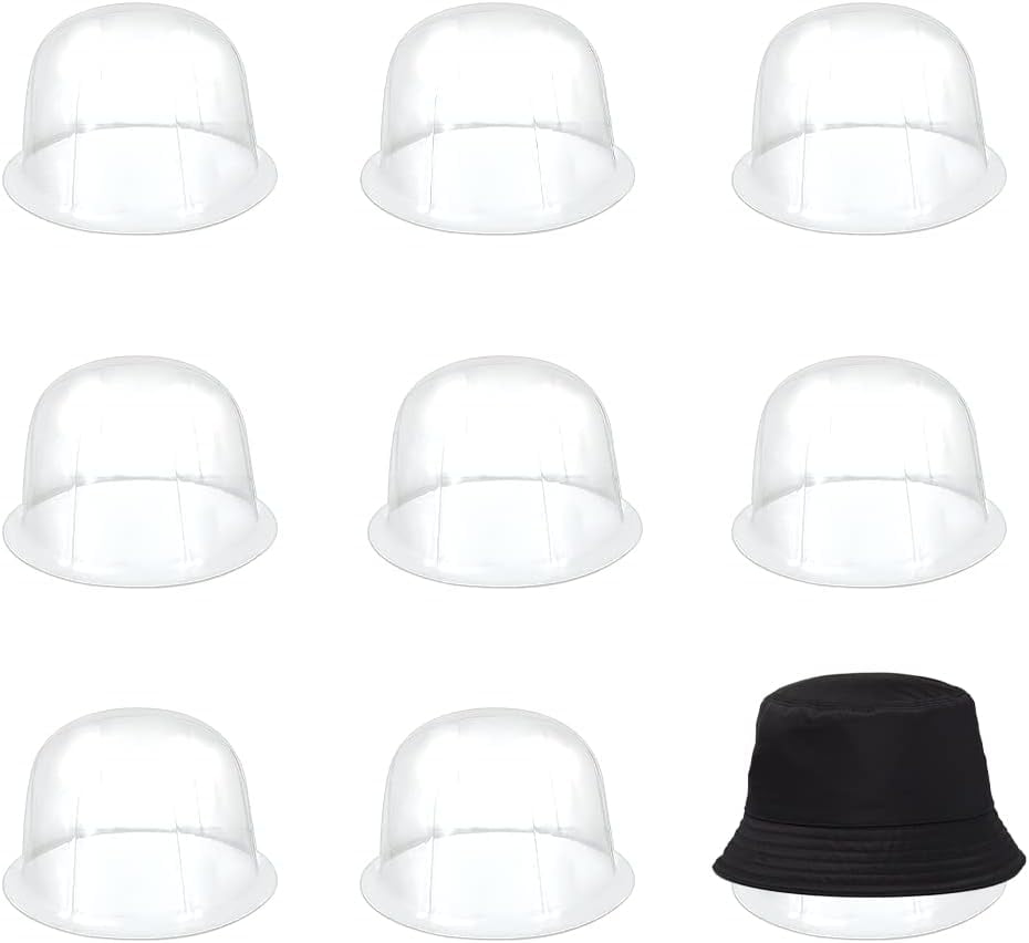 8Pcs Plastic Hat Display Rack Transparent 57mm Round Top Hat Stand Top ...