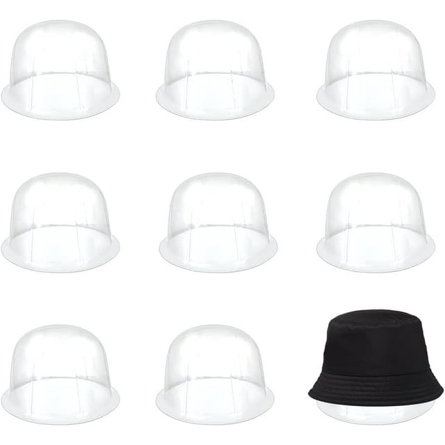 8Pcs Plastic Hat Display Rack Transparent 57mm Round Top Hat Stand Top ...