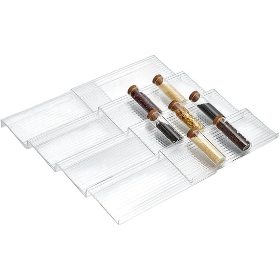 8Pcs Plastic Multi-layer Condiment Storage Rack Rectangle Clear ...