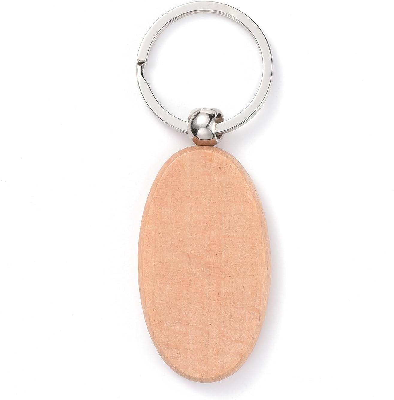 8Pcs Platinum Plated Iron Oval Keychain with 3.54Inch Split Key Rings ...
