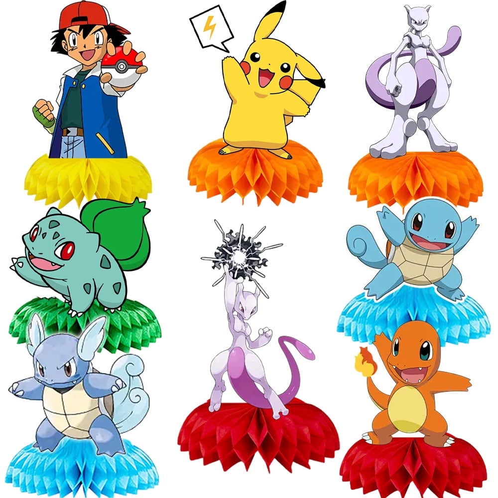 8Pcs Pokémon Honeycomb Centerpieces 3D Table Decorations Table Deco ...