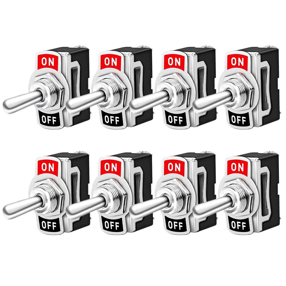 8Pcs Premium Car Toggle Switch, ON-OFF 2 Position 2 Pins SPST Auto ...