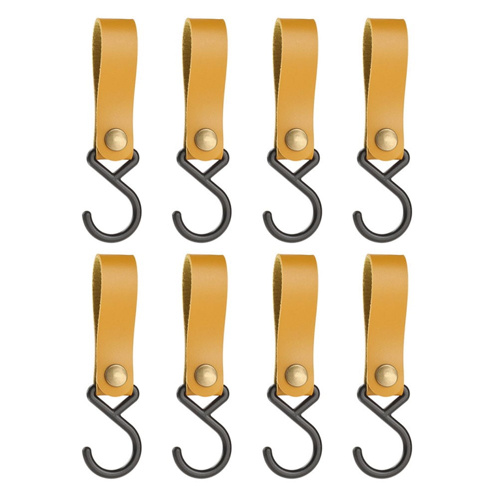 8Pcs Pu Leather Hook Tripod Storage Hanger For Hanging Outdoor Camping ...