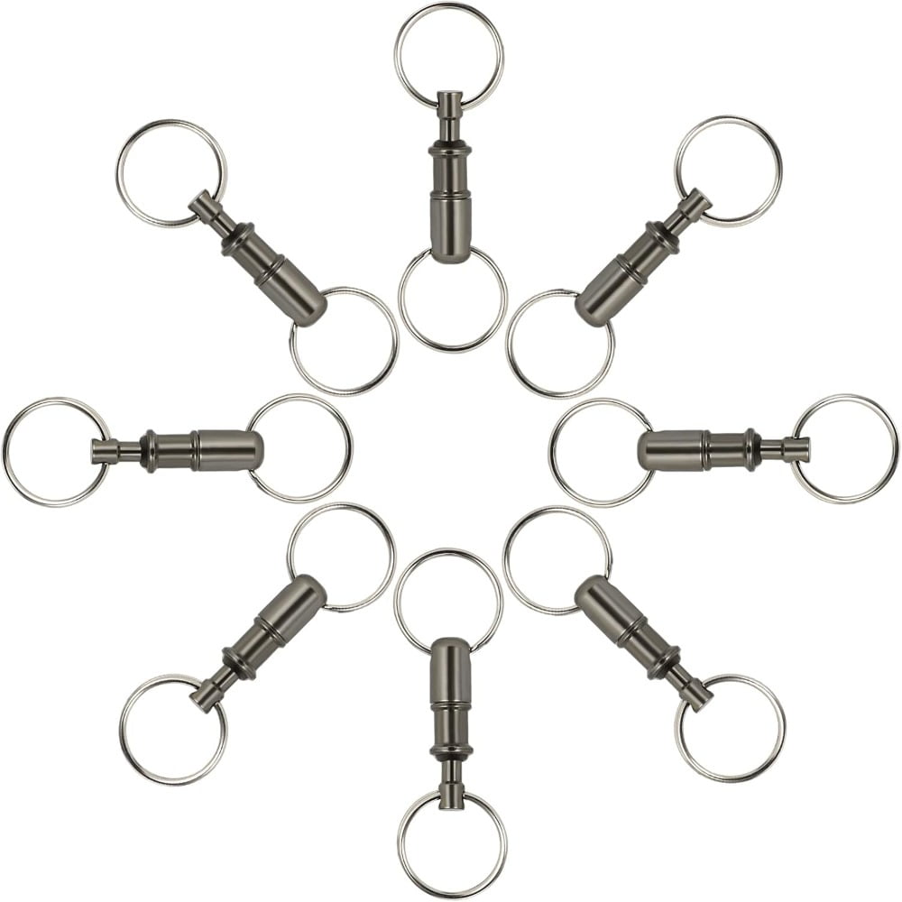 8Pcs Quick Release Keychain Set, Detachable Snap Lock Key Rings with ...