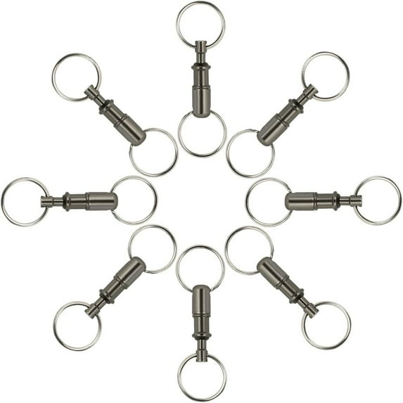 8Pcs Quick Release Keychain Set, Detachable Snap Lock Key Rings with ...