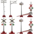 8Pcs Railroad Crossing Toy Mini Model Train Traffic Lights Railroad ...