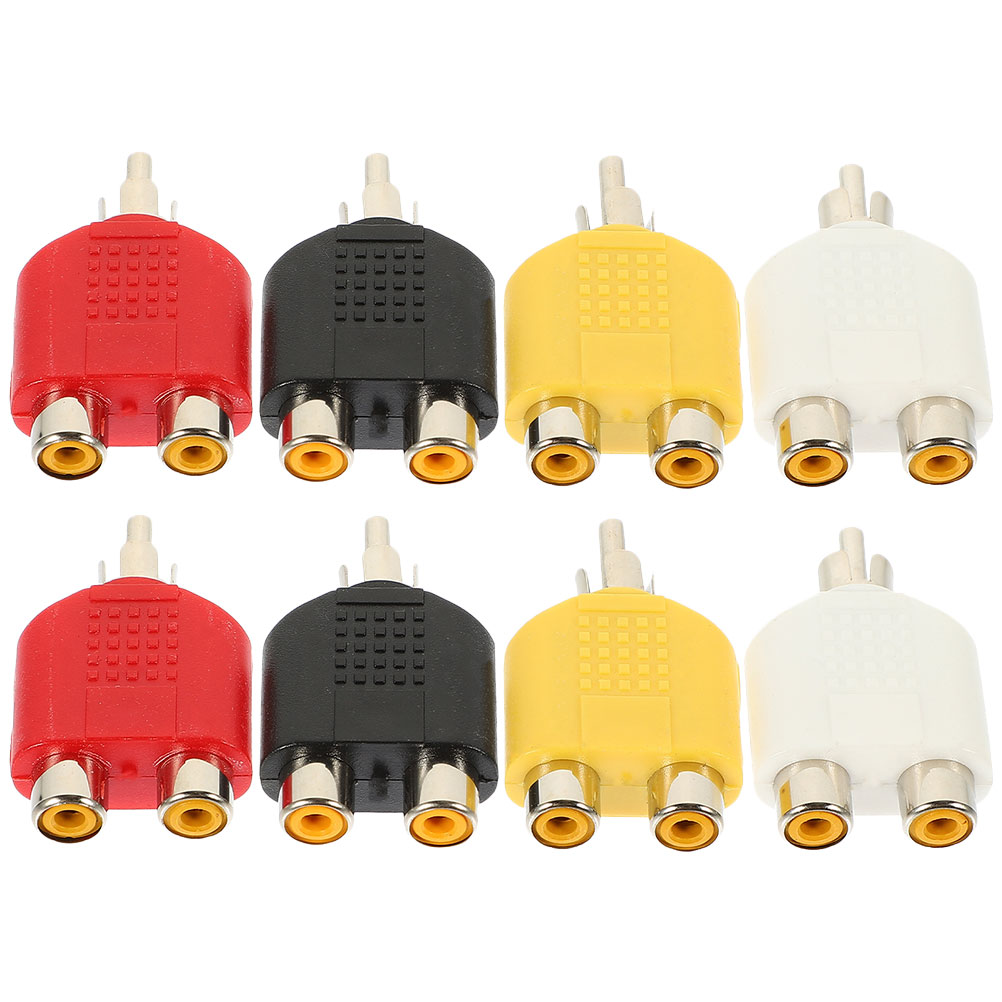 8Pcs Rca Splitter Dual Subwoofer Y Connector Speaker Y Splitter Audio Y ...