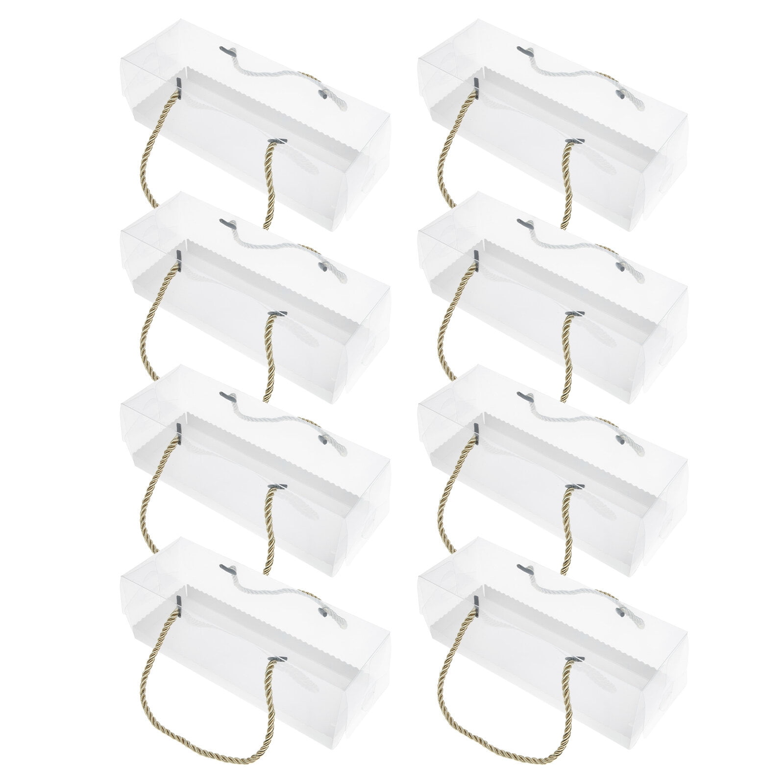 8Pcs Rectangular Pastry Container Portable Sushi Packaging Box Clear ...