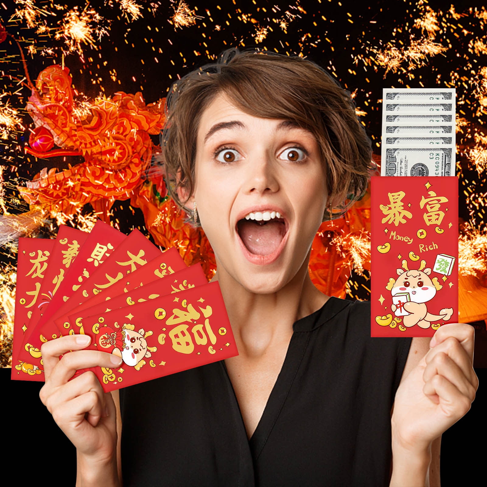 8Pcs Red Envelopes under $5! Kadlawus 2024 Red Envelope Set, Chinese ...