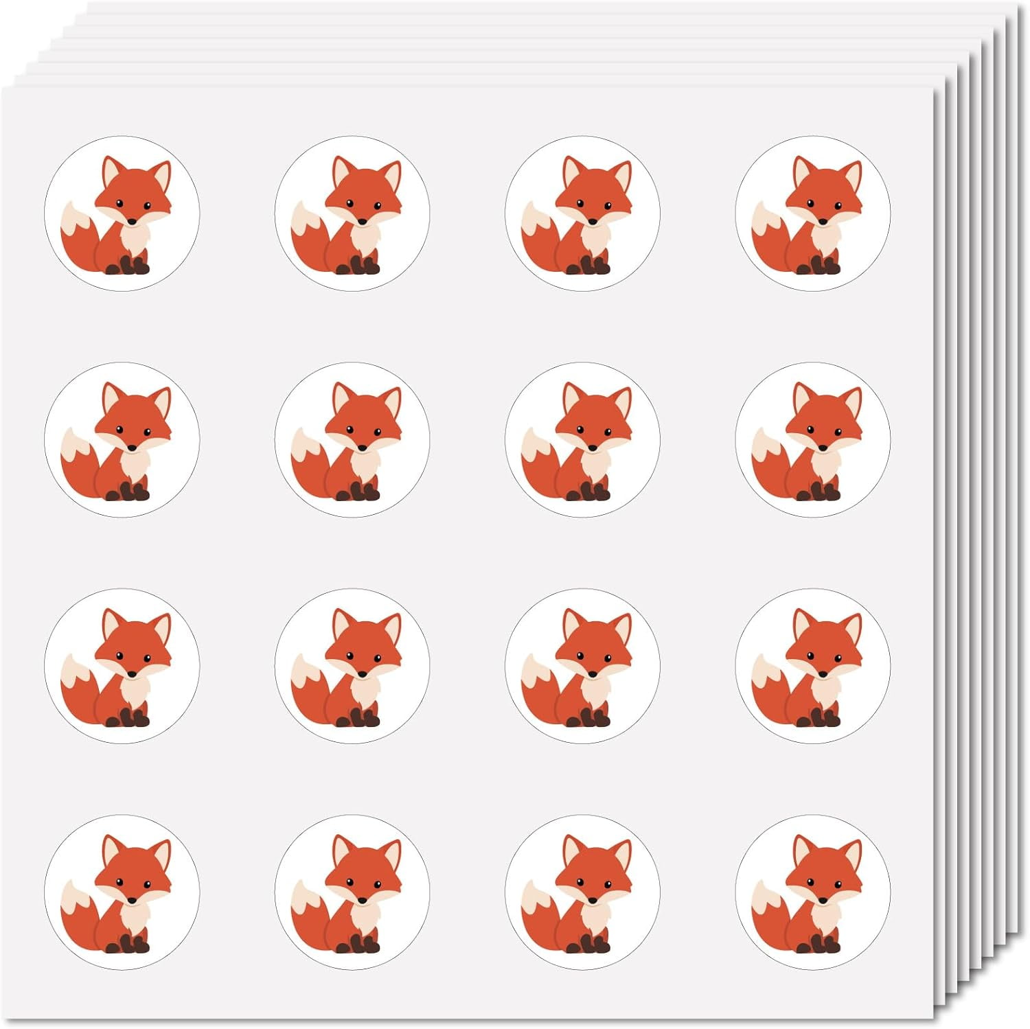 8Pcs Red Fox Circle Decals Bulk Round Dot Stickers Self Adhesive ...