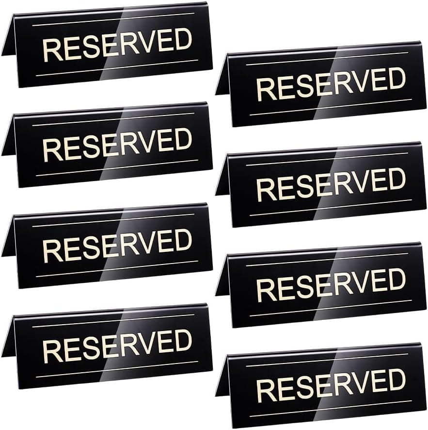 8Pcs Reserved Table Signs Acrylic Guest Reservation Table Reserved Sign ...