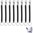 8Pcs Retractable Spring Coil Keychain, Coiled Lanyard With Keyring ...