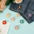 8Pcs Rhinestone Flower Button Cover Decorative Faux Crystal Shirt ...