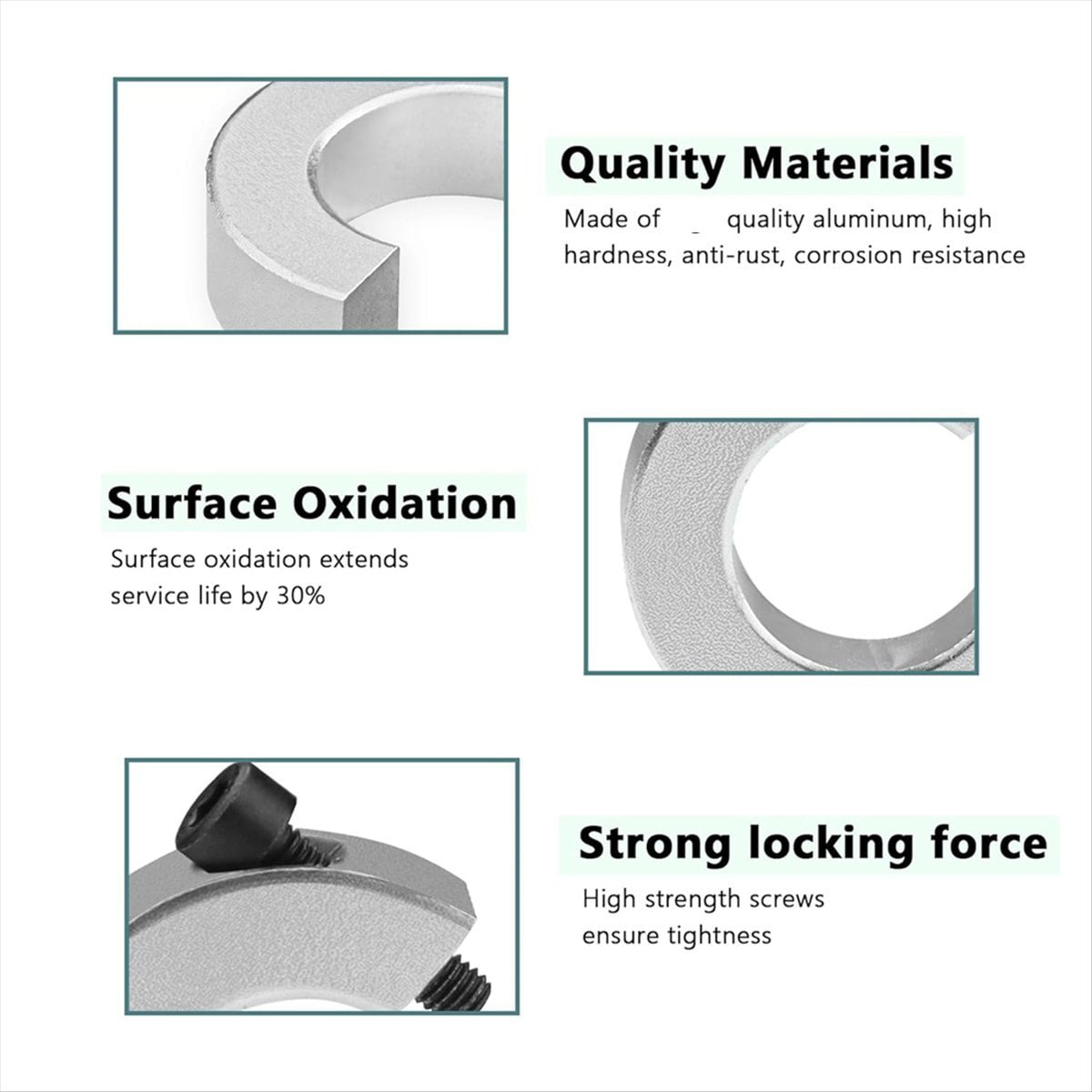 8Pcs SBR20 Linear Rail Stop Collars Aluminum Alloy Shaft Limit Fixing ...