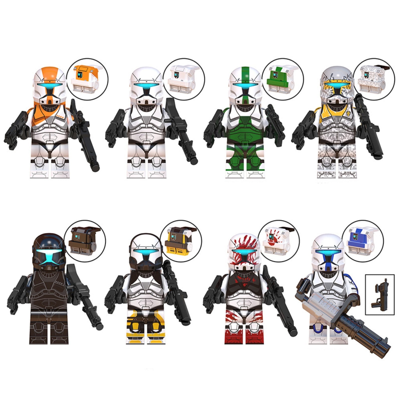 8Pcs STAR - WARS Minifigures Building Blocks Set, Star - Wars Soldiers ...