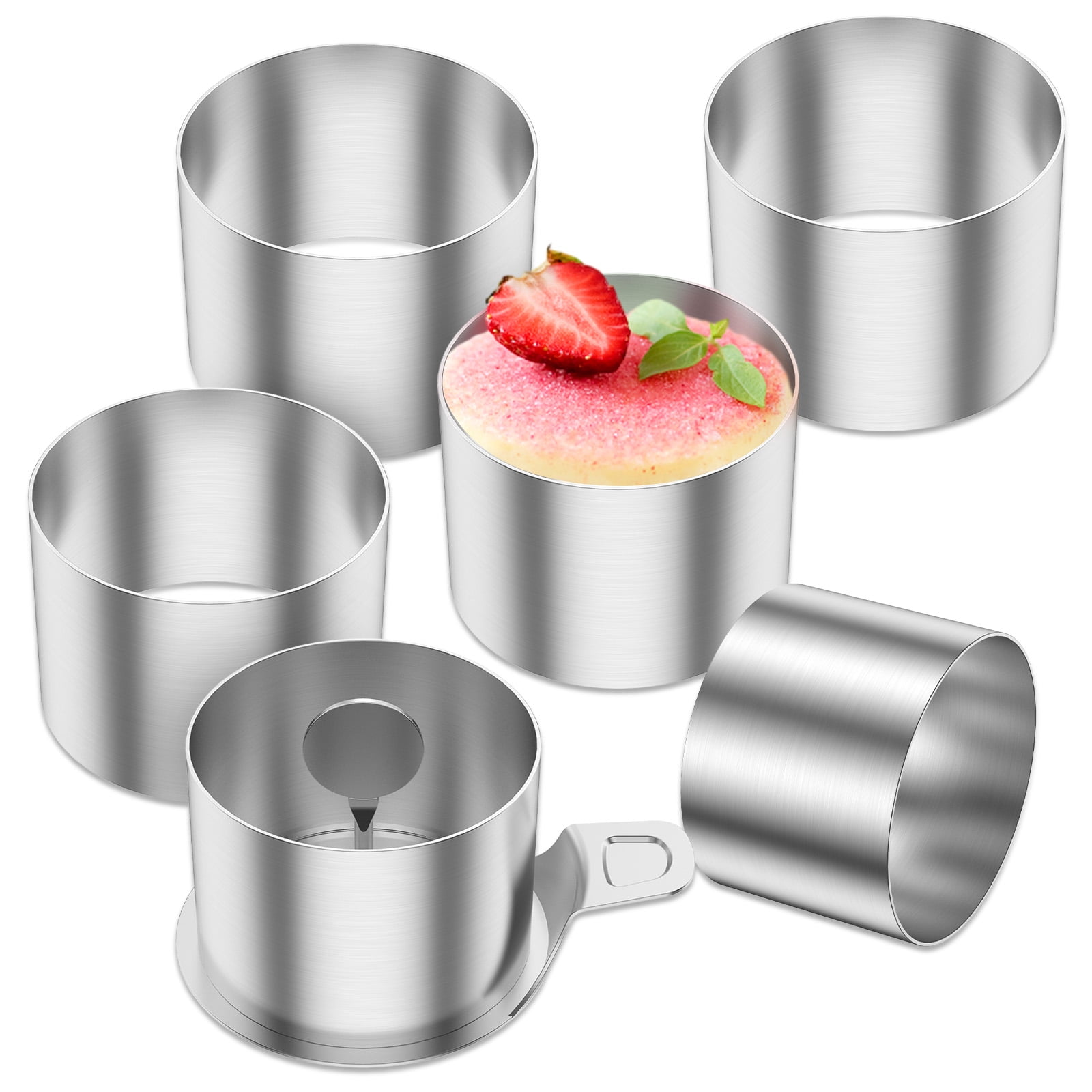 8Pcs Seamless Cake Rings for Baking Stainless Steel Mousse Mold Round ...