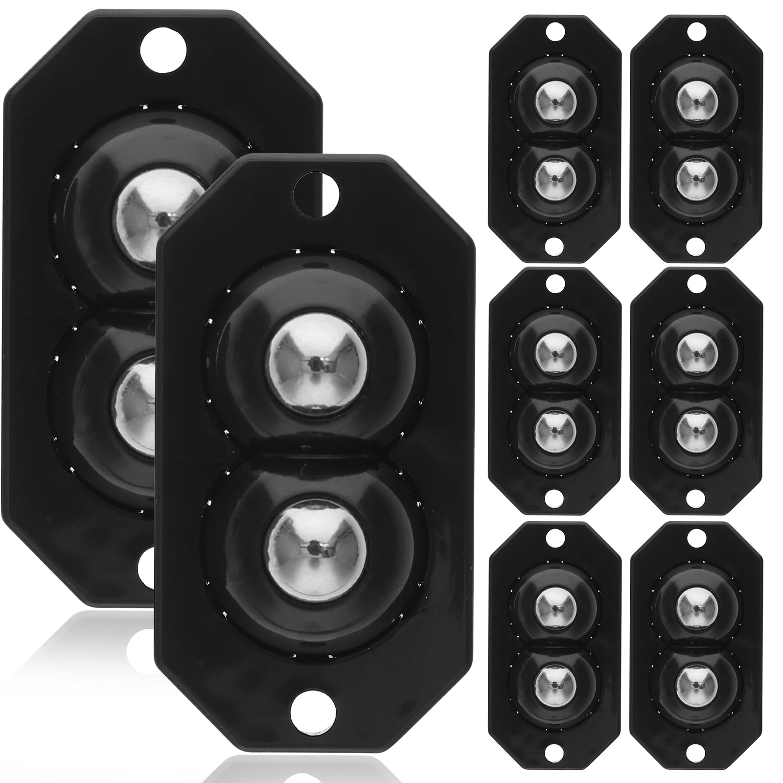 8Pcs Self Adhesive Caster Wheels Swivel Mini Adhesive Wheels Stainless ...