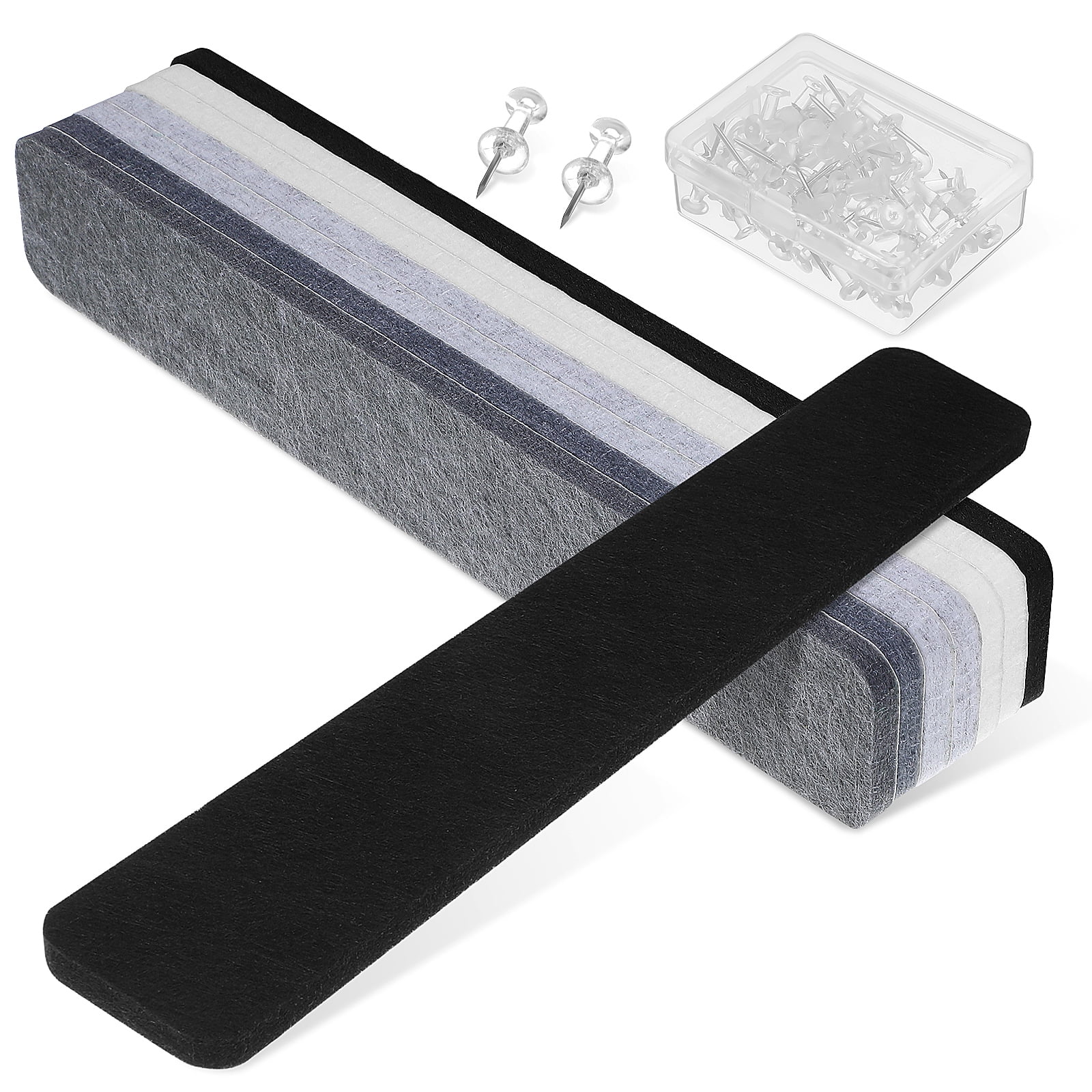 NIAIZEK Self-Adhesive Felt Pin Boards 8 Pieces with 50 Clear Thumbtacks ...