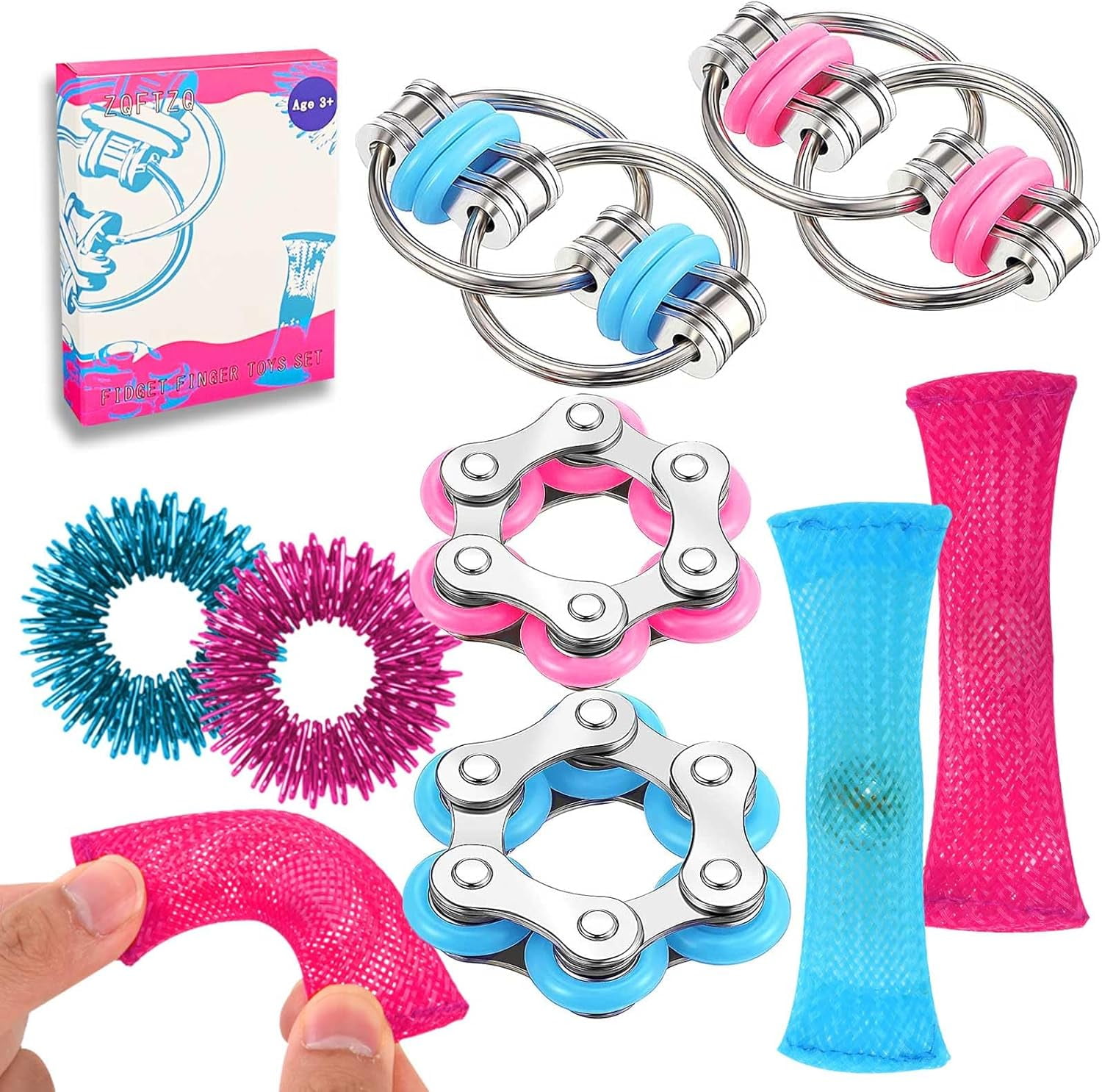 8Pcs Sensory Fidget Toys with Fidget Spinner Anxiety Toys Acupressure ...