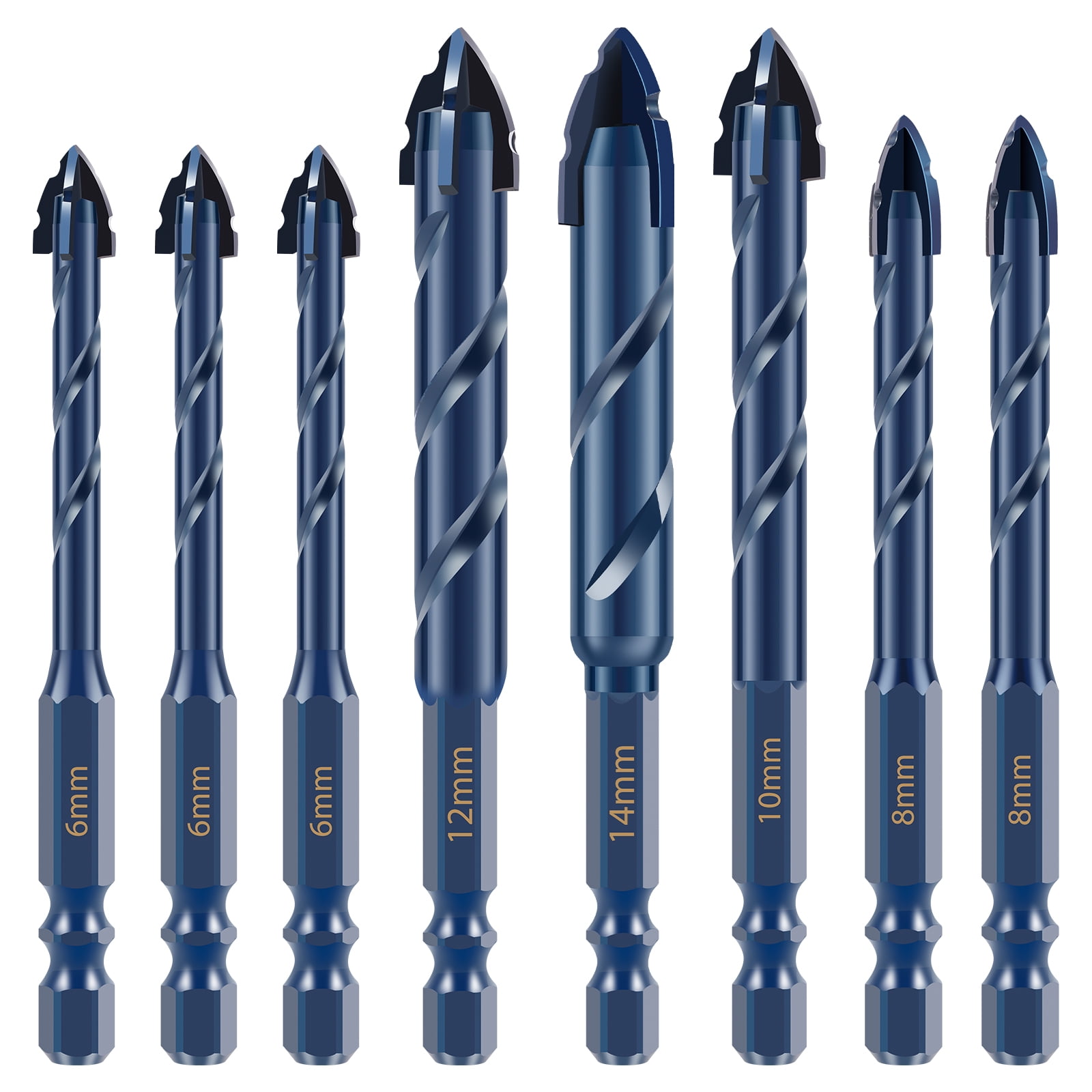 8Pcs Serrated Masonry Drill Bit Sturdy Concrete Drill Bits Efficient ...