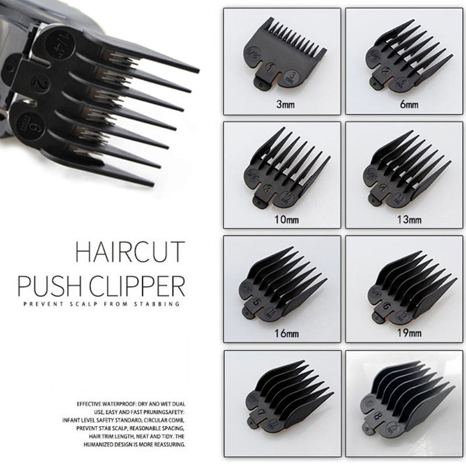 8Pcs/Set Hair Clipper Limit Comb Attachment Clipper Guide Comb Black ...