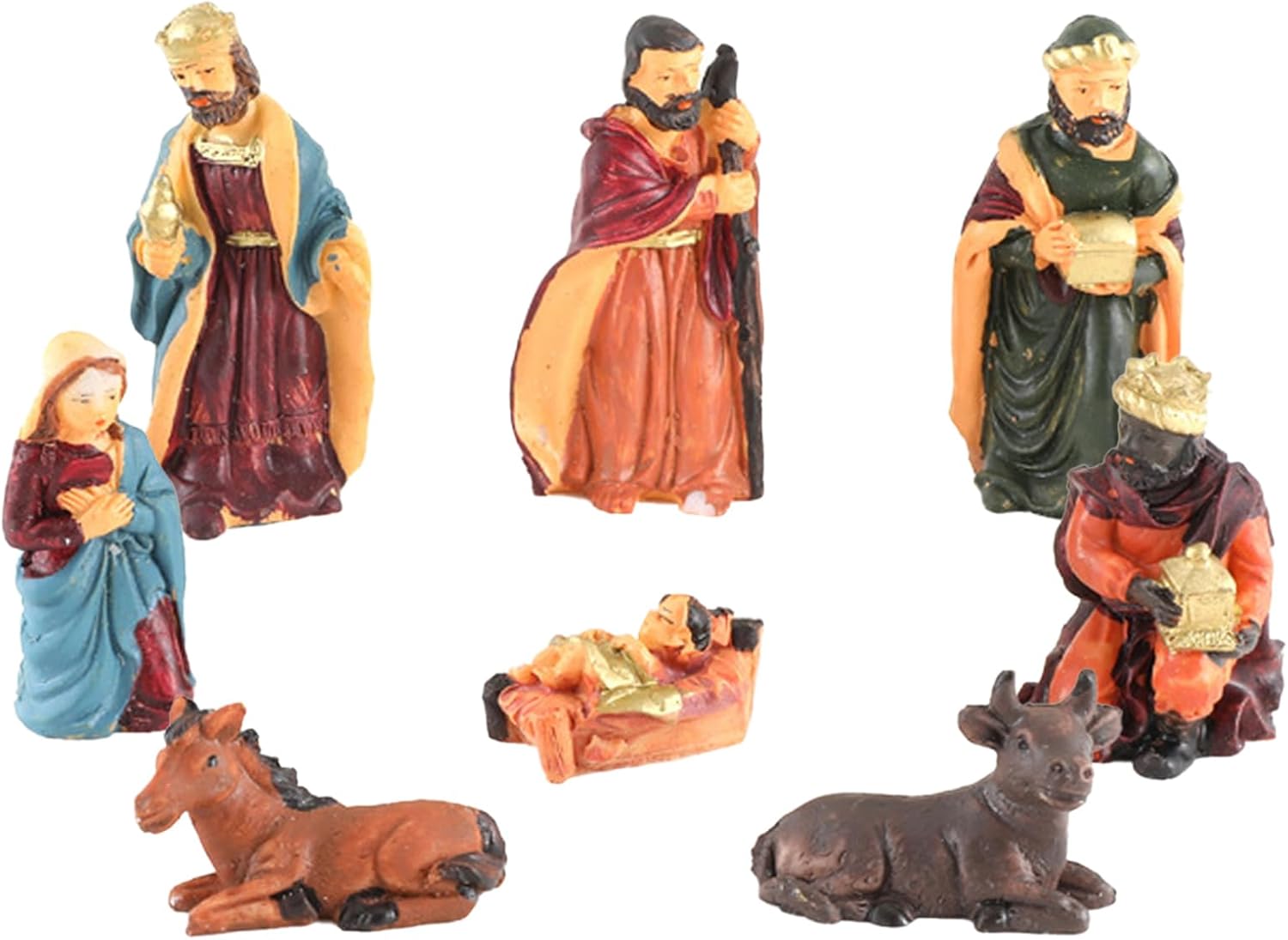 8Pcs/Set Nativity Figures Resin Nativity Set With Baby Jesus And ...