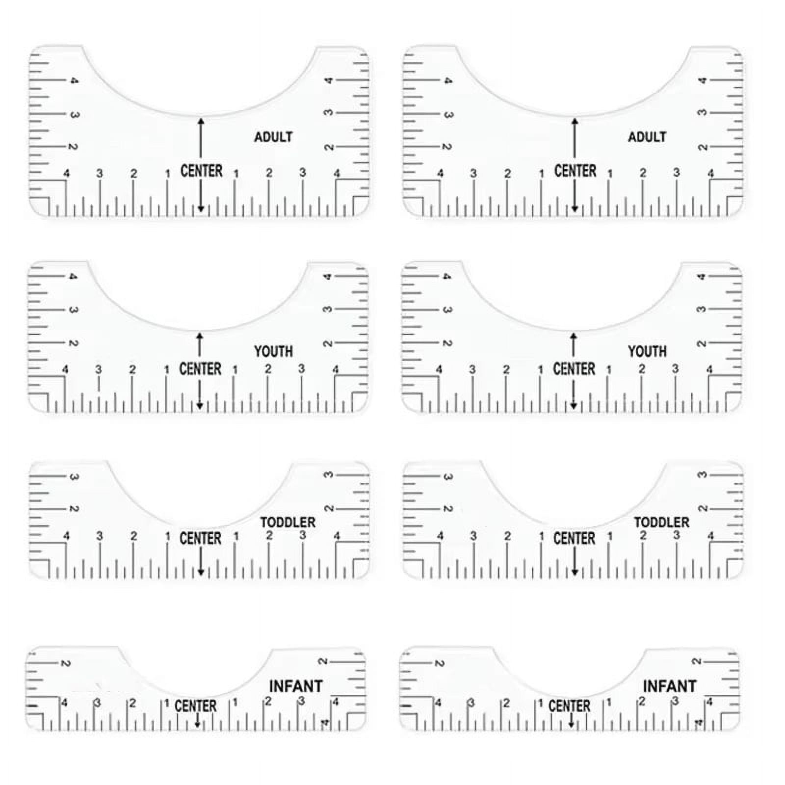 8Pcs Sets Round T-Shirt Neck Measurement Tools Alignment PVC Scalar ...