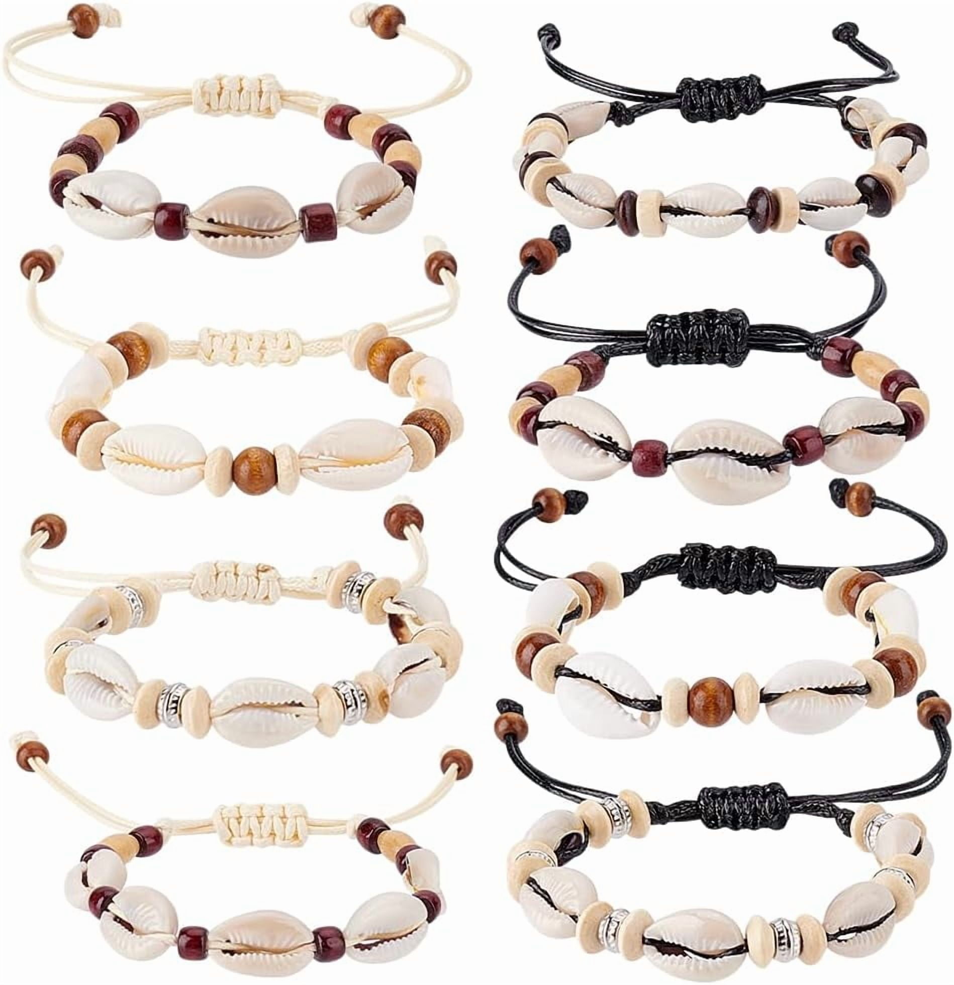 8Pcs Shell Ankle Bracelets 8 Styles Adjustable Natural Seashells Ankle ...