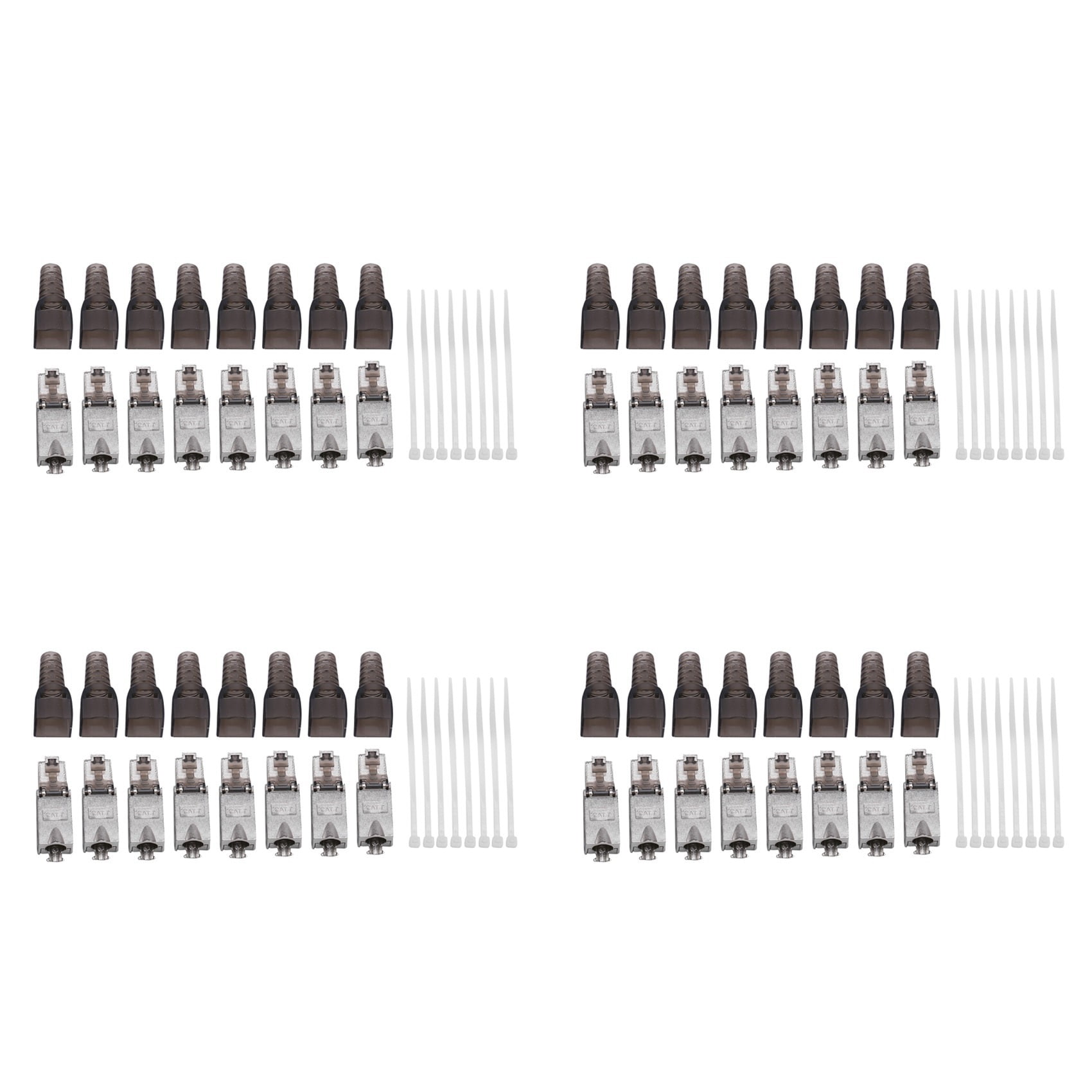 8Pcs Shielded RJ45 Cat 7 Termination Plug Cat7 Connector -Black ...