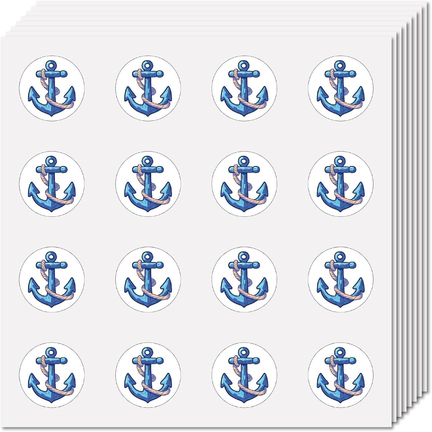8Pcs Ship's Anchor Circle Decals Bulk Round Dot Stickers Self Adhesive ...