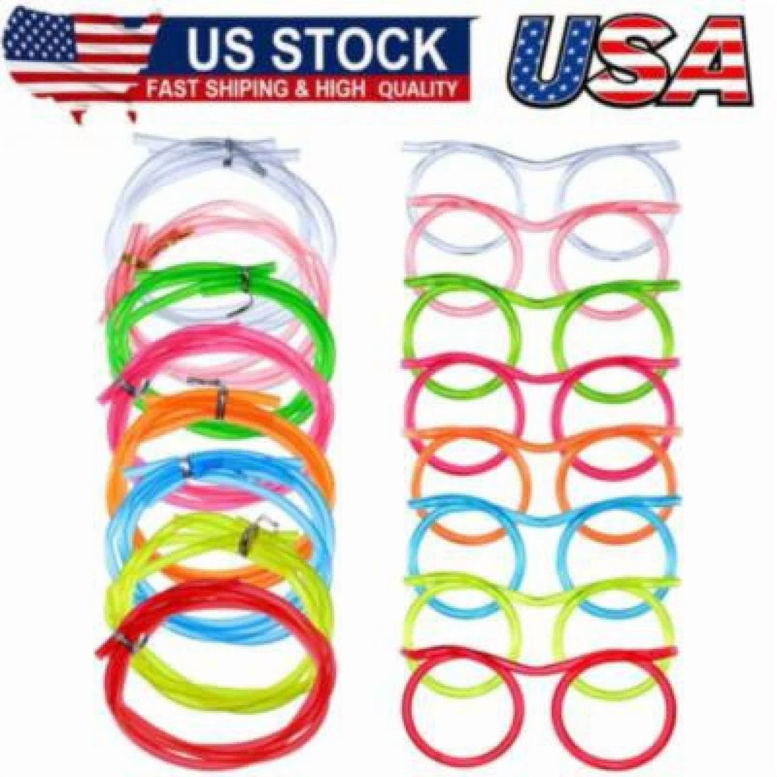 8Pcs Silly Straw Glasses Crazy Fun Loop Straws Novelty Drinking ...