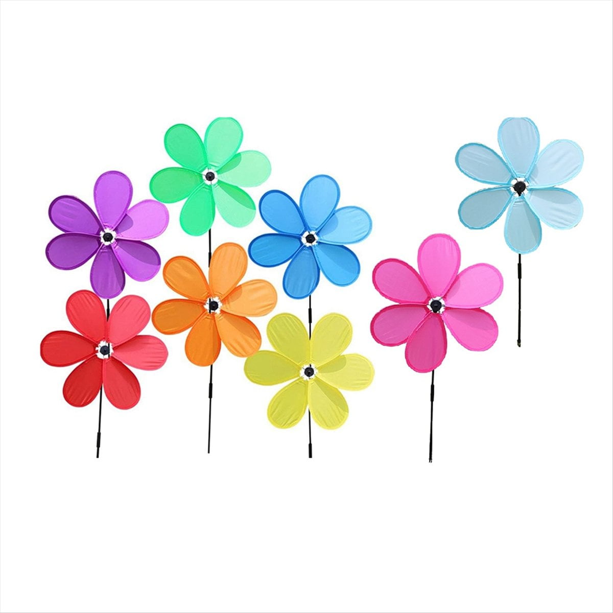 8Pcs Single-Layer Six Leaf Windmill Wind Spinner Pinwheels Home Garden ...