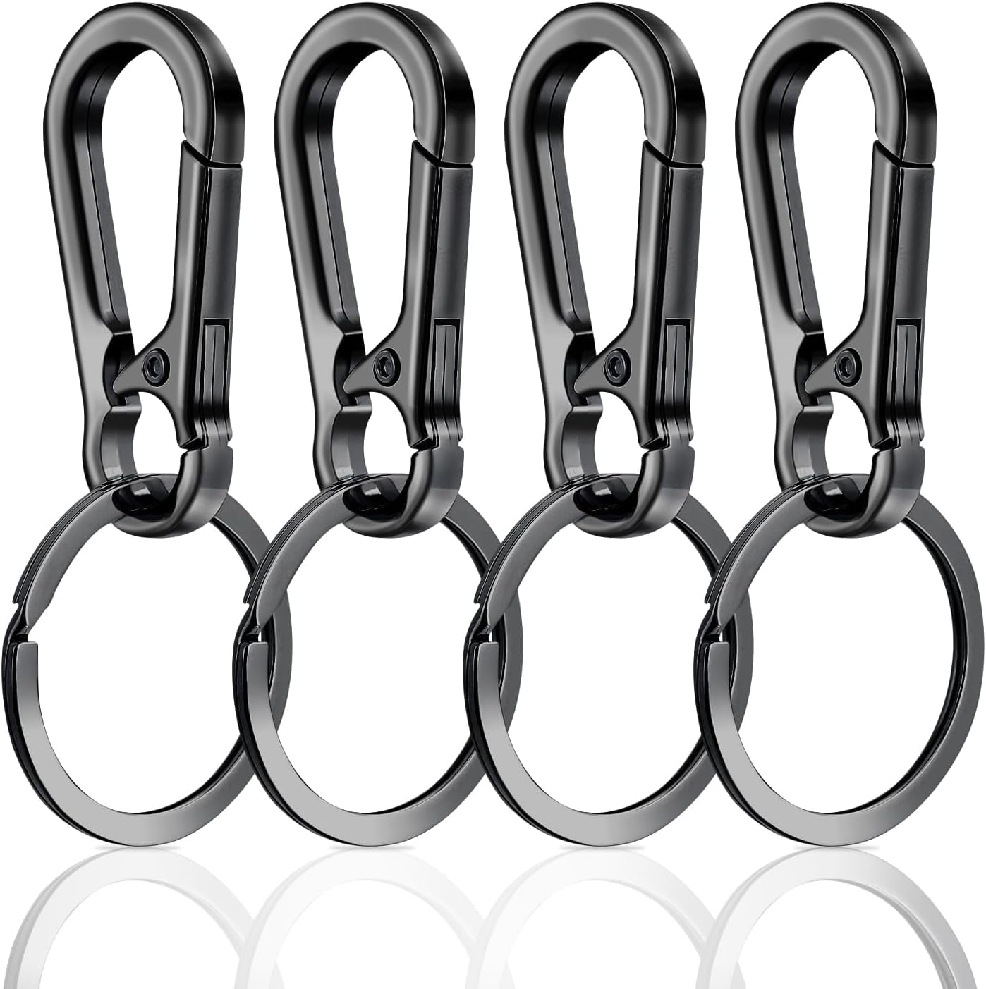 8Pcs Small Keychain Clip Metal Keychain Hooks Black Key Ring Clips for ...