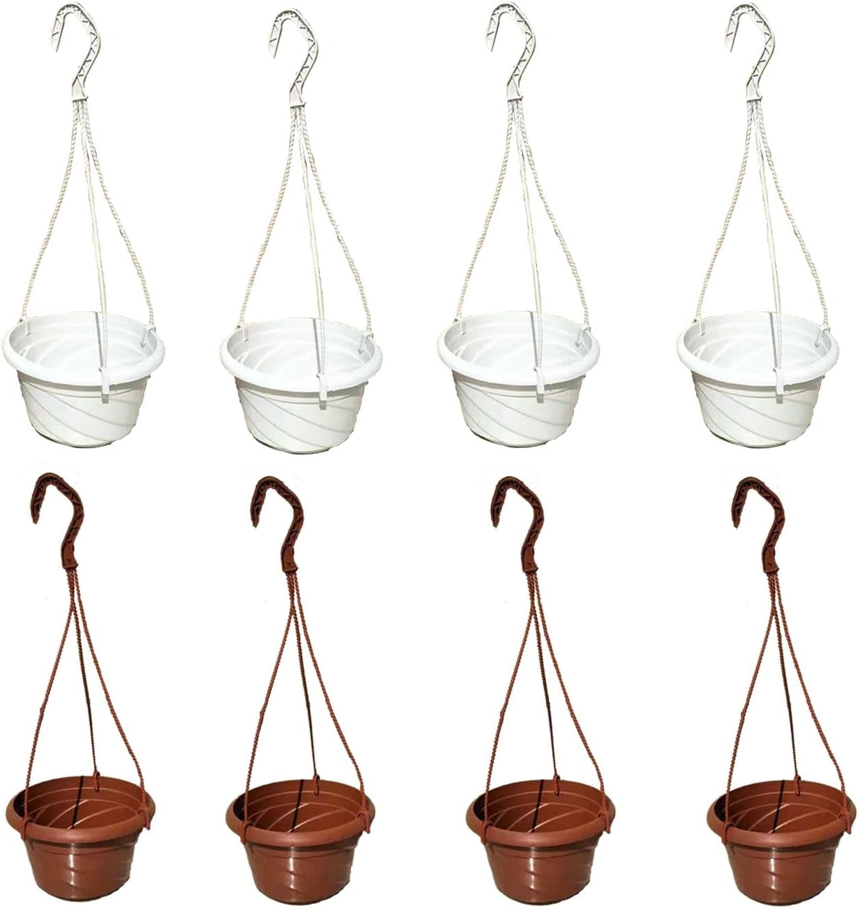 8Pcs Small Plastic Hanging Planters, Hanging Flower Plant Pots Basket ...