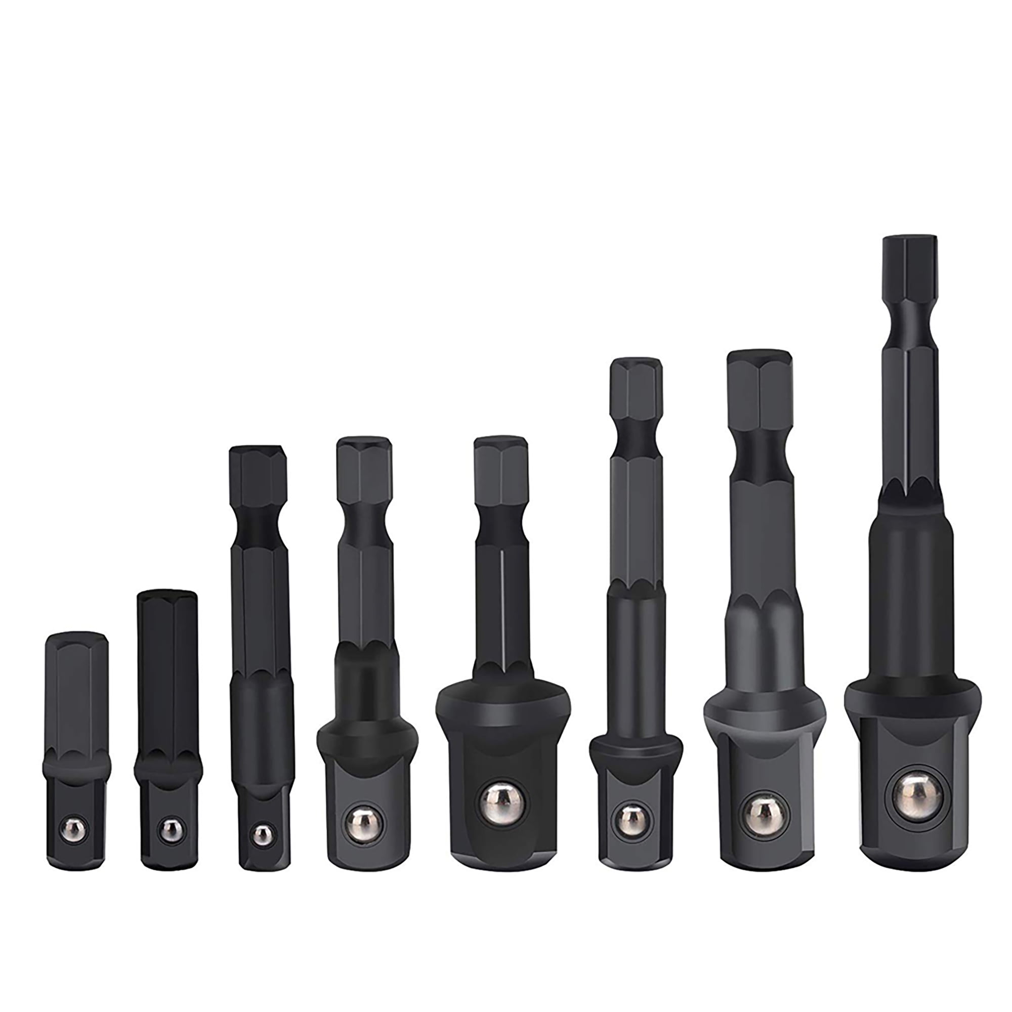 8Pcs Socket Adapter Impact Hex Shank Drill Bits Power Extension Bar 1/4 ...