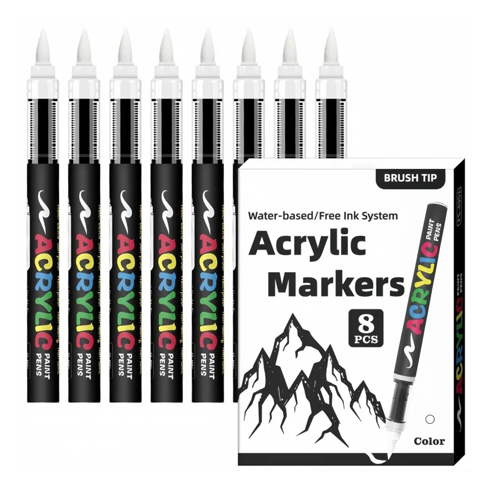 8Pcs Soft Tip Watercolor Markers Flexible Brush Pens Art Marker Paint ...