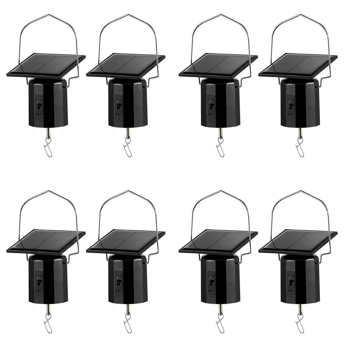 8Pcs Solar Powered Wind Spinner Motor Energy Hanging Rotating Revolving ...