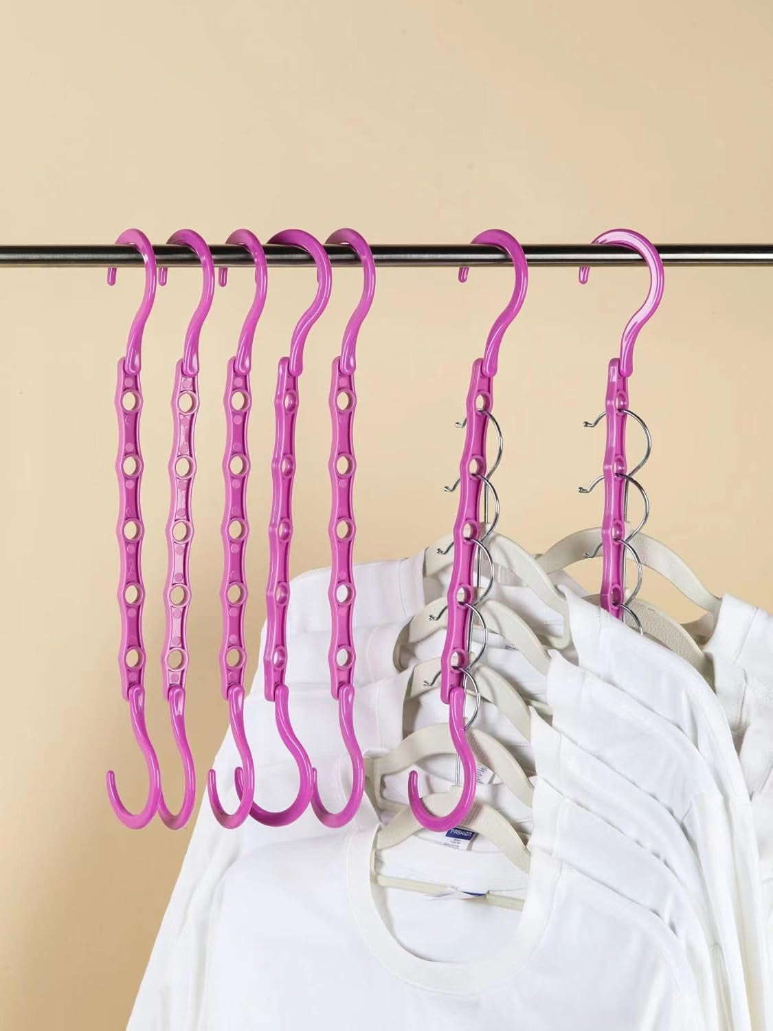 8Pcs Space Saving Hangers for Clothes, Multi-Functional Closet Hanger ...