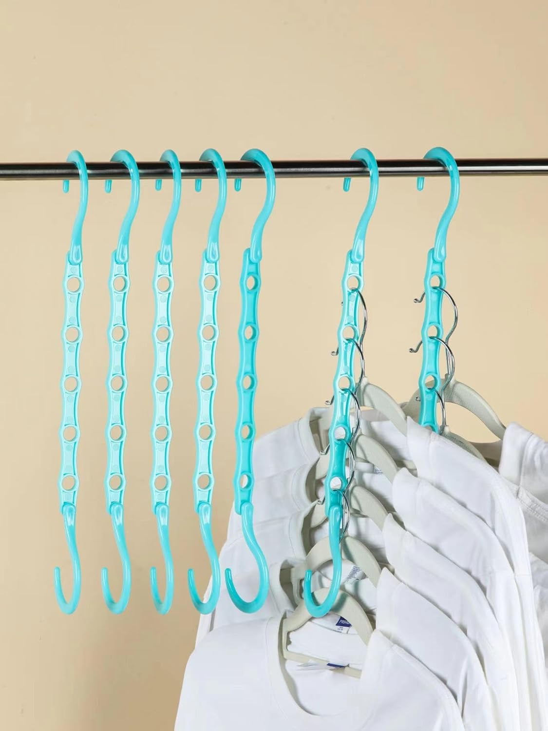 8Pcs Space Saving Hangers for Clothes, Multi-Functional Closet Hanger ...