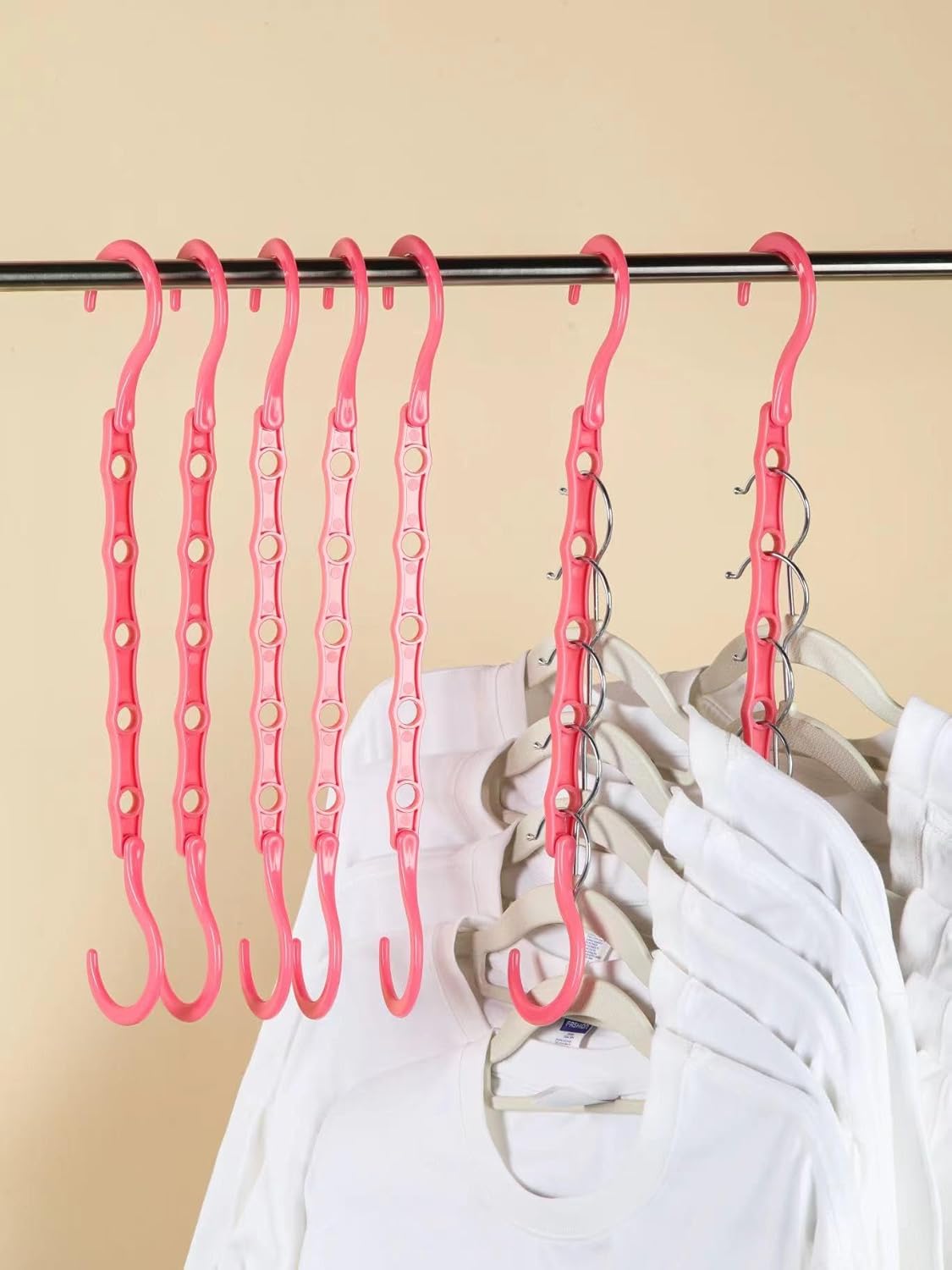 8Pcs Space Saving Hangers for Clothes, Multi-Functional Closet Hanger ...