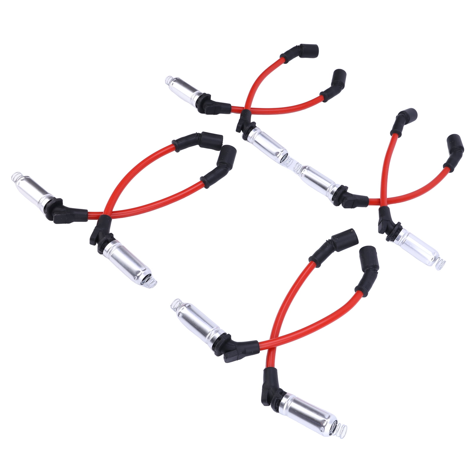 8Pcs Spark Plug Lead Wire Set 10mm Silicone Red 11In Fits for GM LS1 ...