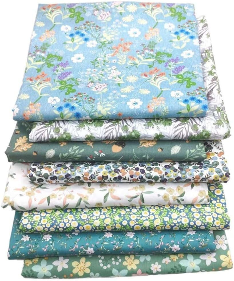 8Pcs Spring Cotton Fabric Bundles Pink Vintage Rose Pastel Floral ...