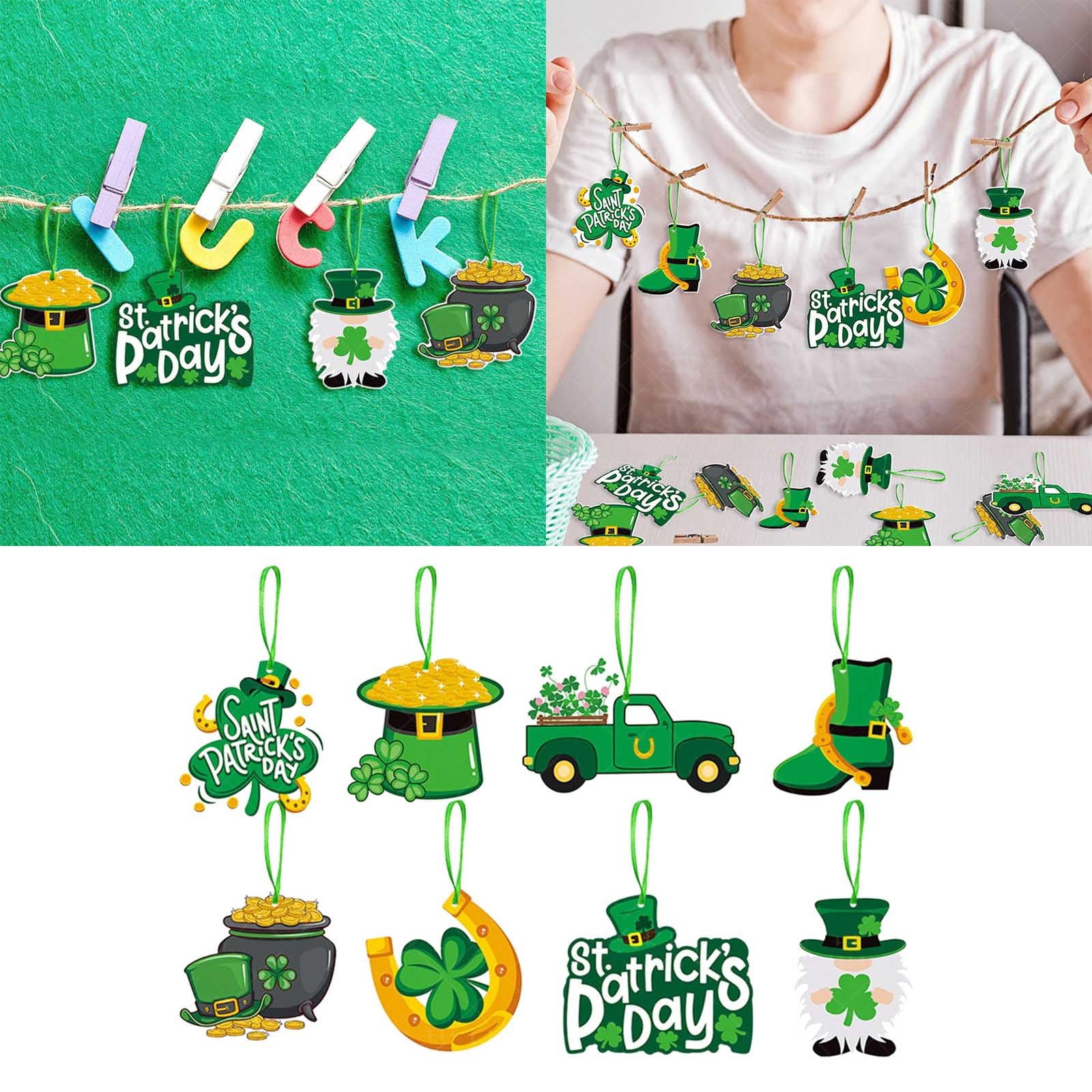 8Pcs St Patrick's Day Green Hanging Swirl Decorations, Pre-Assembled ...