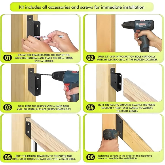 8Pcs Stainless Steel 2" x 4" Deck Railing 30 ° Stair Connectors, for ...