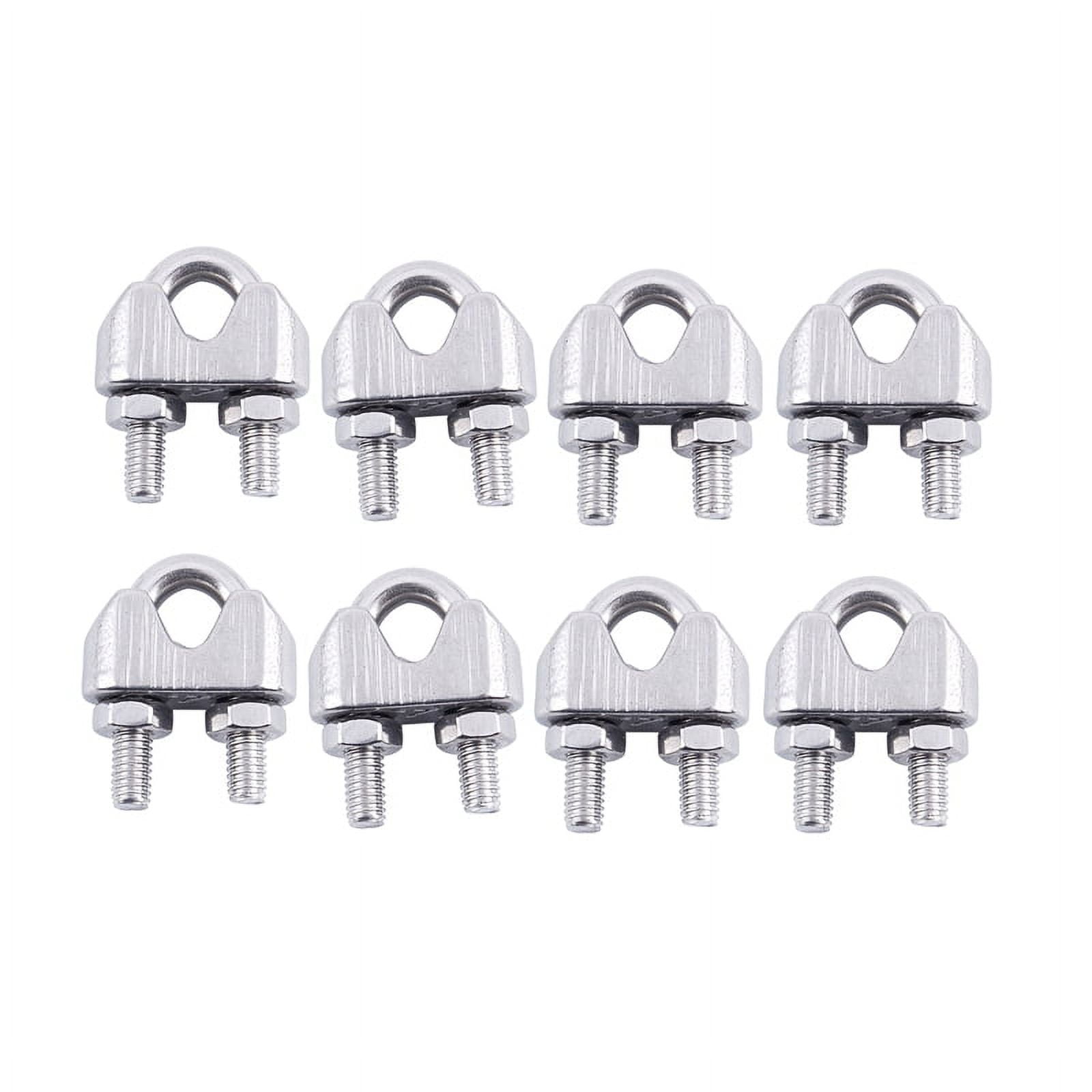 8Pcs Stainless Steel Cable Clip Saddle Clamp for 5/32 Inch 4mm Wire ...