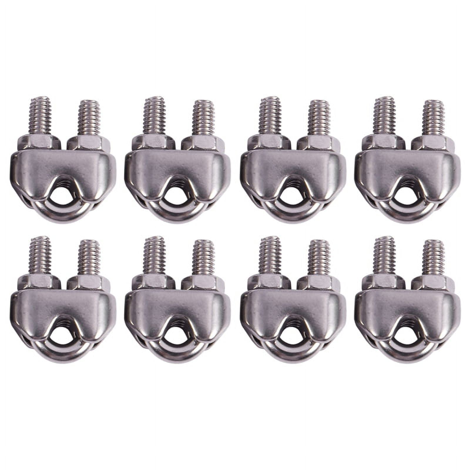 8Pcs Stainless Steel Cable Clip Saddle Clamp for Ropes 0.3cm 3mm Wire ...
