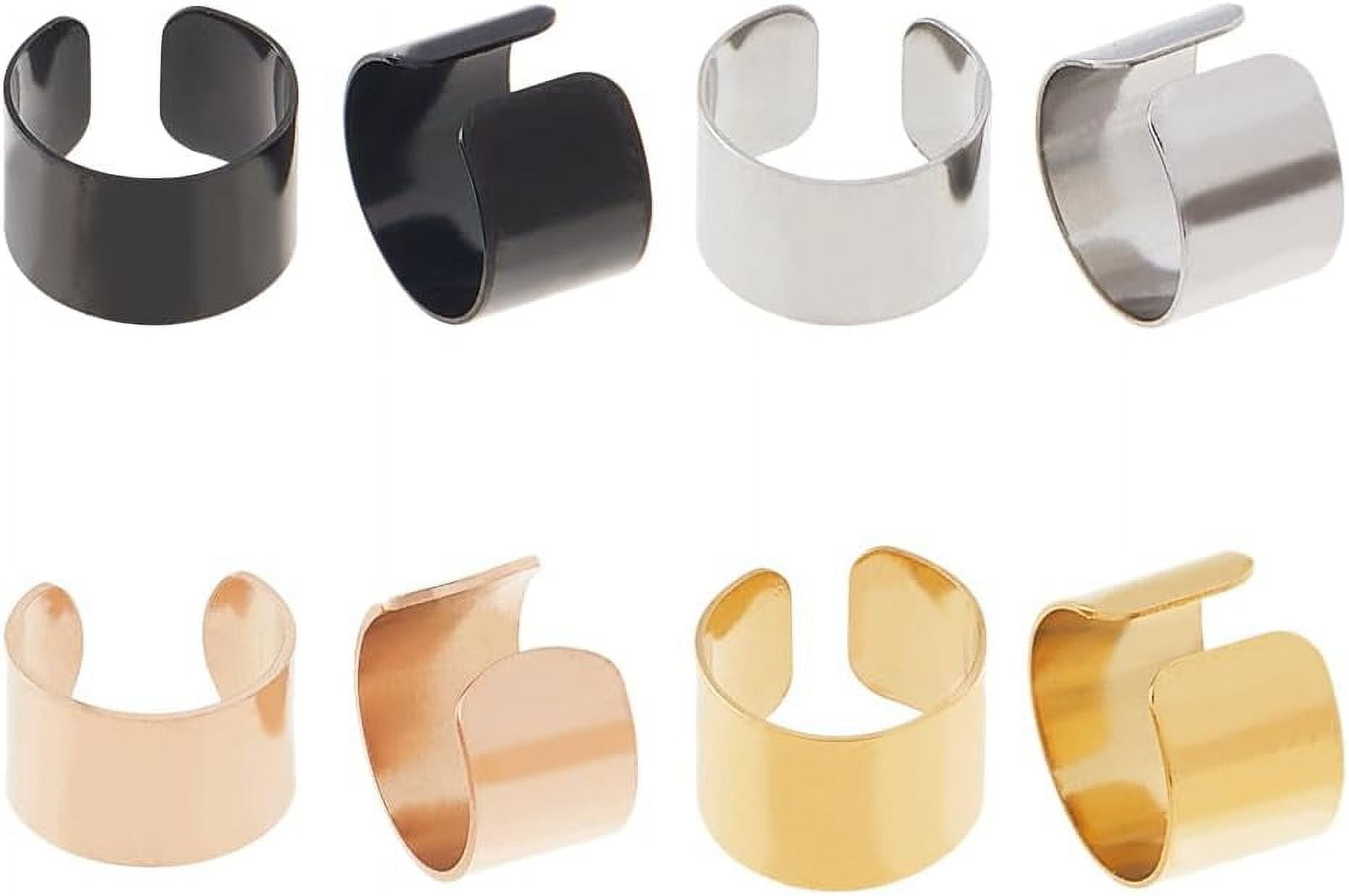 8Pcs Stainless Steel Ear Cuffs 9mm Ear Clip Helix Cartilage Clip on ...