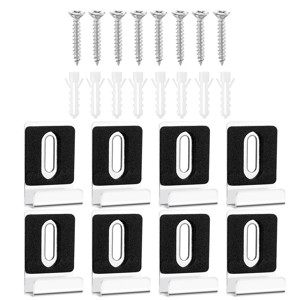 8PCS Stainless Steel Mirror Bracket Kit For Advertising Board Frameless ...